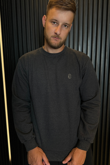 Casaco de Moletom com bolso lateral - Cinza Chumbo